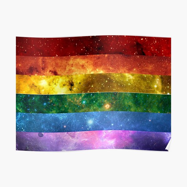 "Rainbow Flag - LGBTQ Galaxy" Poster by qshiner | Redbubble
