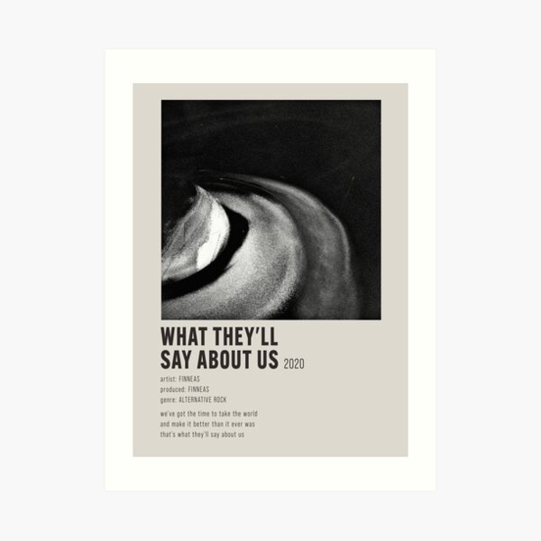 "what they'll say about us | finneas | aesthetic minimalist poster" Art ...