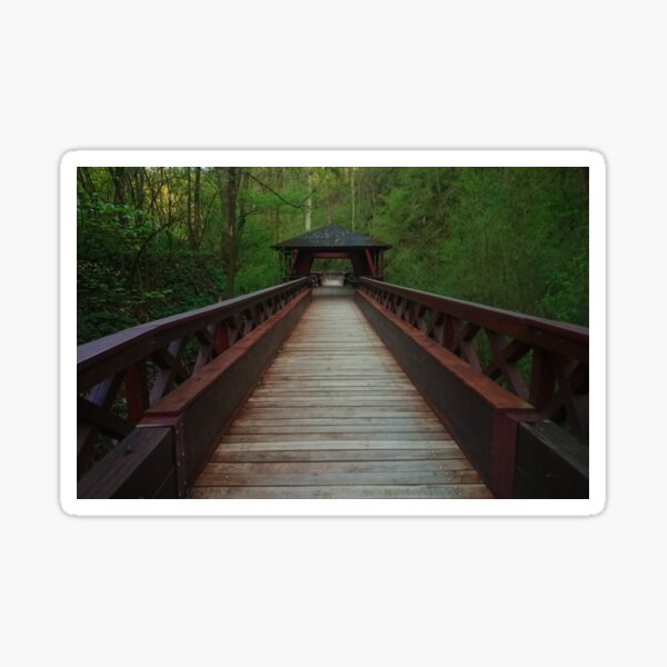 "Wooden Bridge In The Forest" Sticker for Sale by Kate-P- | Redbubble
