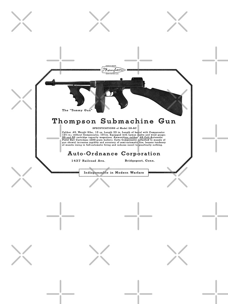 "Thompson Submachine Gun." Graphic T-Shirt for Sale by AKindChap ...