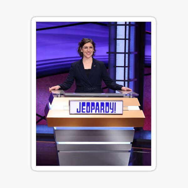 "Mayim Bialik Hosting Jeopardy!" Sticker for Sale by Margaritaarajas ...