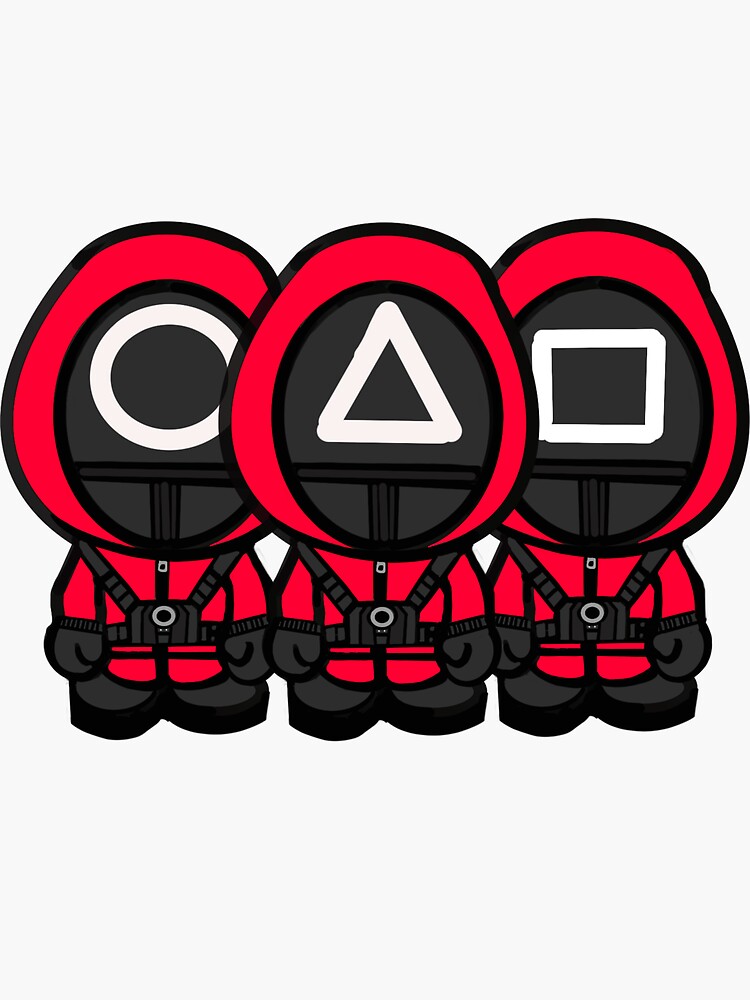 "SQUID GAME GUARDS LINEUP" Sticker for Sale by bl00xx1 | Redbubble