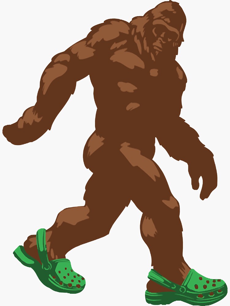 "Bigfoot Wearing Crocs | Perfect Gift|bigfoot" Sticker for Sale by ...