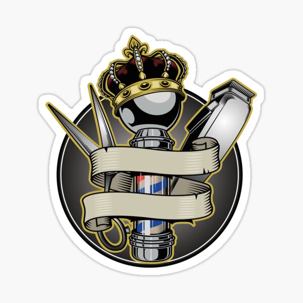 "barbershop design" Sticker for Sale by Chachocardona | Redbubble