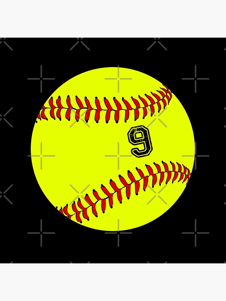 "Softball ball number 9, nine " Poster for Sale by TheCultStuff | Redbubble