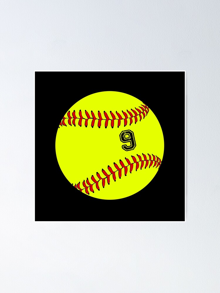 "Softball ball number 9, nine " Poster for Sale by TheCultStuff | Redbubble
