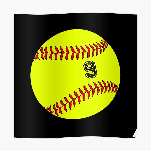 "Softball ball number 9, nine " Poster for Sale by TheCultStuff | Redbubble