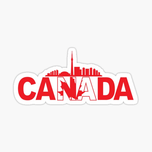 Pegatina «Día de Canadá - Montreal - Gráfico de la bandera de letras de ...