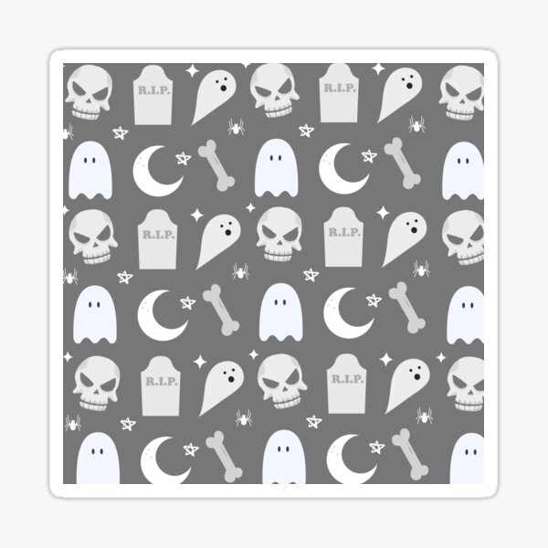 "Halloween Pattern dark grey" Sticker for Sale by janishataneja | Redbubble