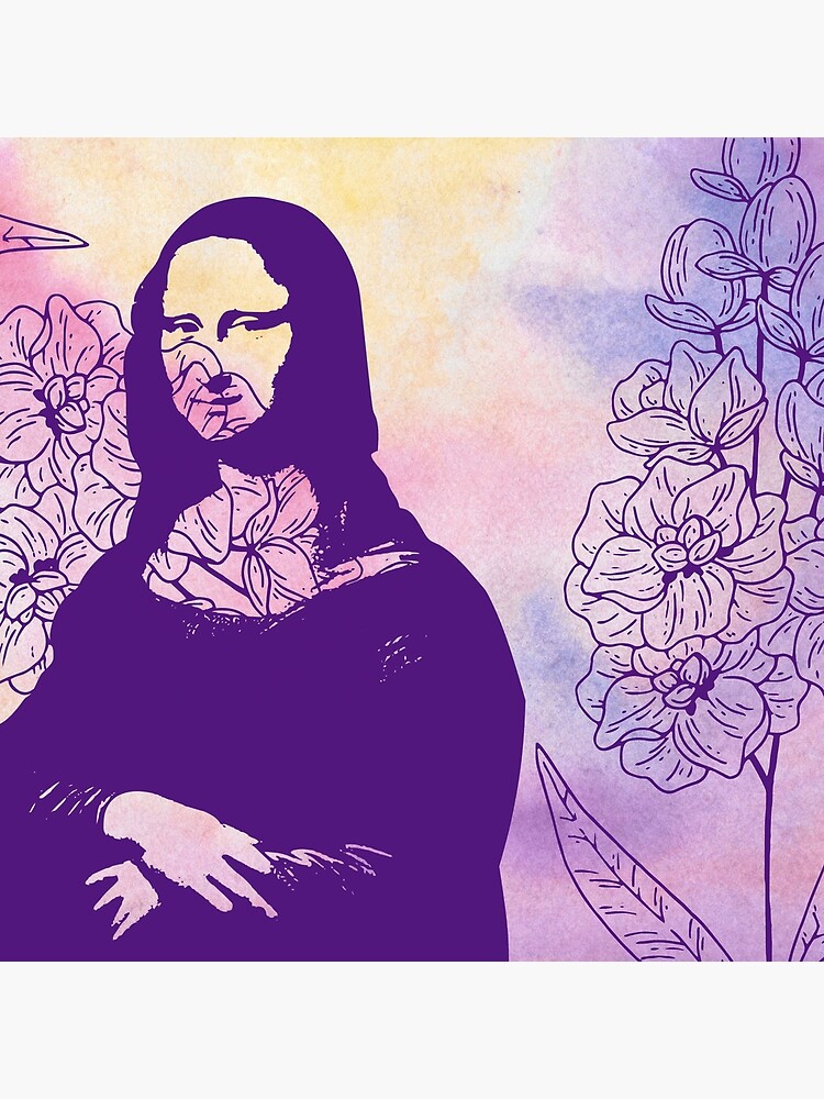 "Purple Mona Lisa - Leonardo da Vinci printable - colorful" Poster by ...