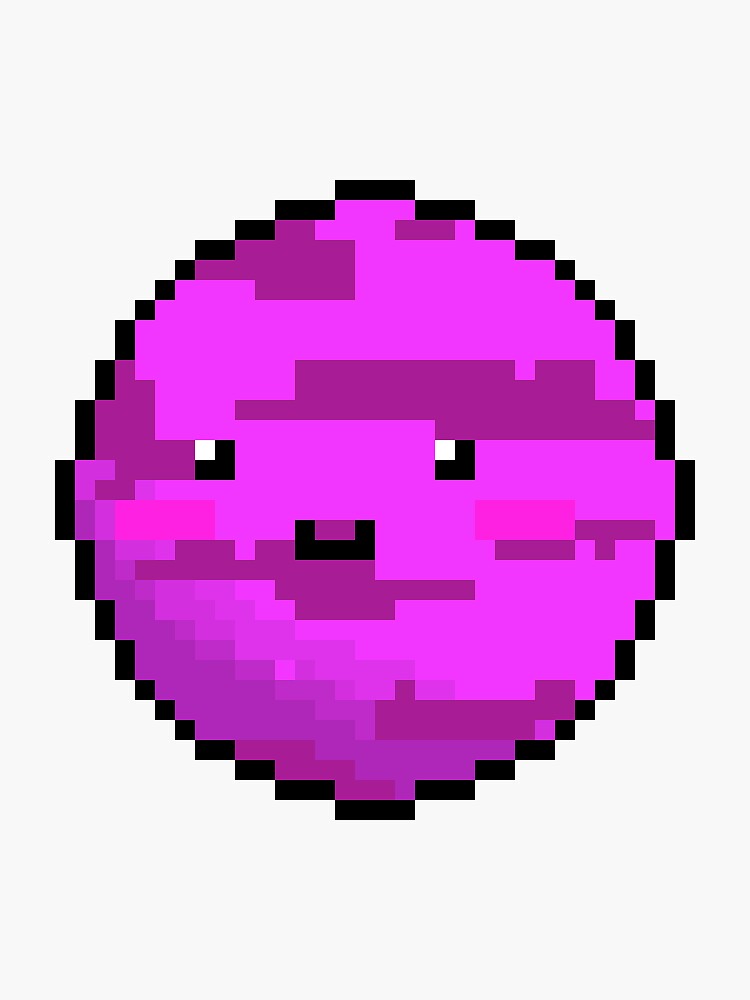 "Cute 8 Bit Pink Planet" Sticker by shnanogans | Redbubble
