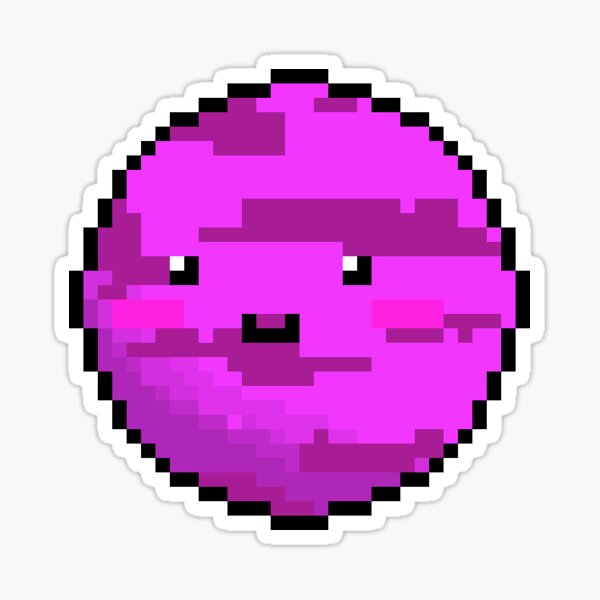 "Cute 8 Bit Pink Planet" Sticker by shnanogans | Redbubble