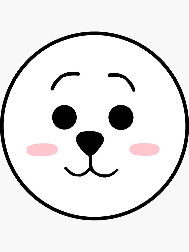 "BT21 RJ face" Sticker for Sale by smiileyarts | Redbubble