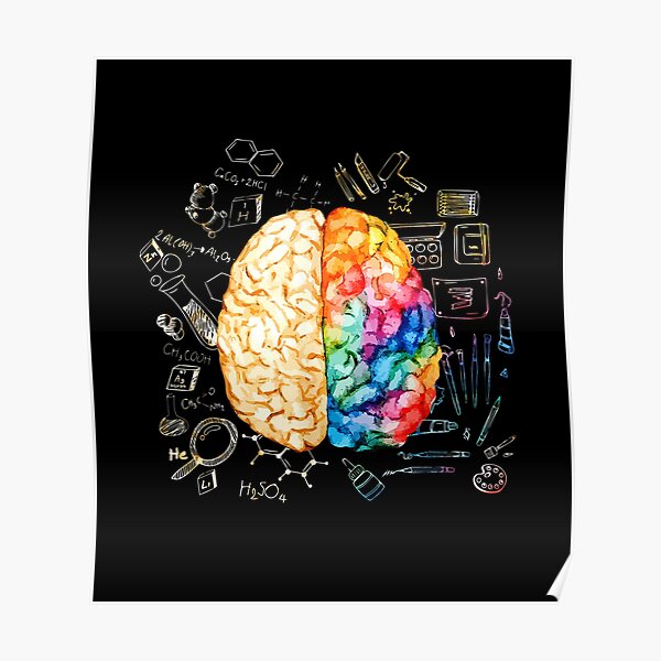 "Colorful Brain cience And Art Neuroscience Neurologist" Poster for ...