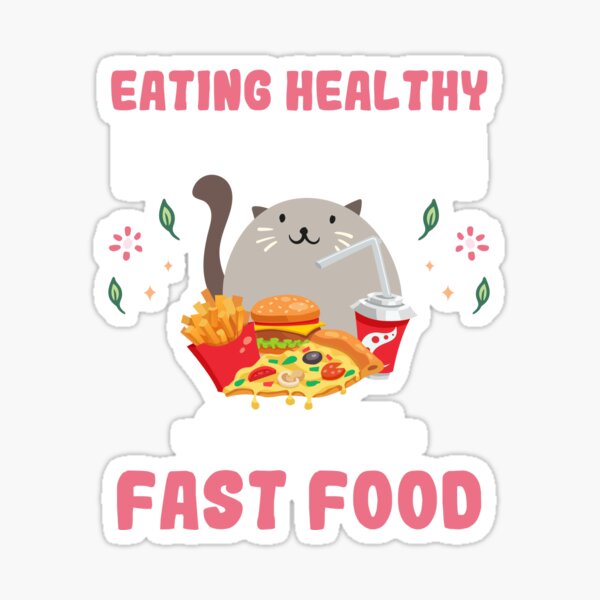 "Fast Food cat for scammer" Sticker for Sale by fatshirt | Redbubble