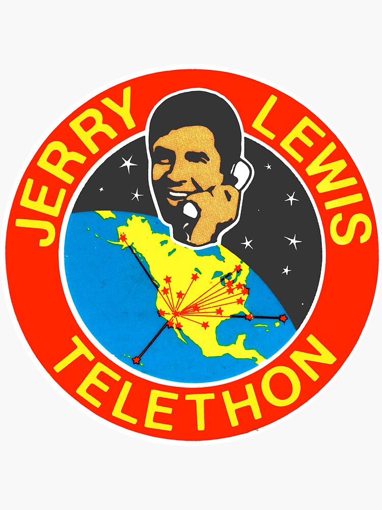 "JERRY LEWIS TELETHON" Sticker for Sale by ThrowbackAds | Redbubble