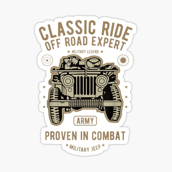 "Vintage Classics Military Armys Off Roads Vehicle" Sticker for Sale by ...