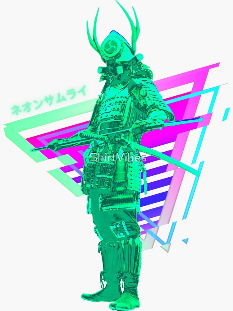 "Vaporwave Samurai Retro Japan Aesthetic Kanji" Sticker for Sale by ...