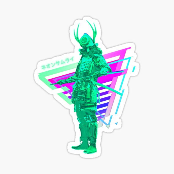 "Vaporwave Samurai Retro Japan Aesthetic Kanji" Sticker for Sale by ...