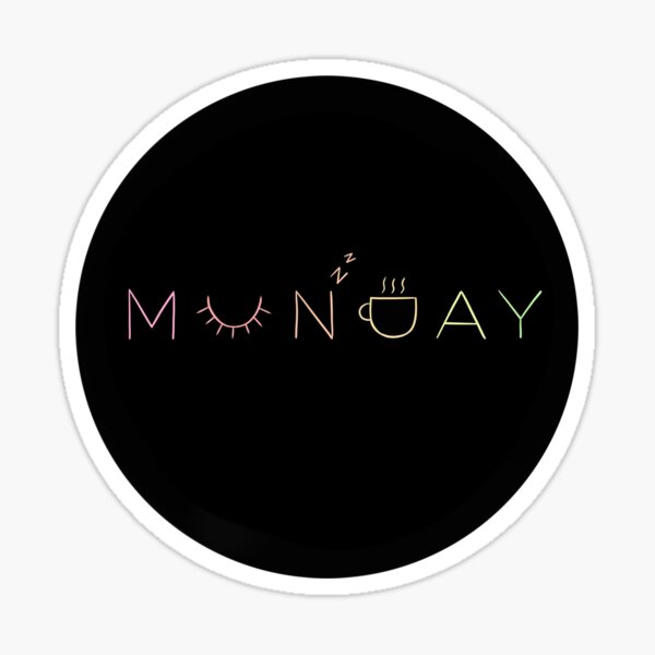 "Monday Self Love Aesthetic Outline" Sticker by cherrysart1 | Redbubble