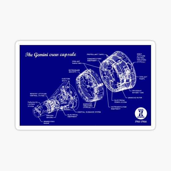 "NASA Spacecraft Blueprint-Project Gemini " Sticker for Sale by ...