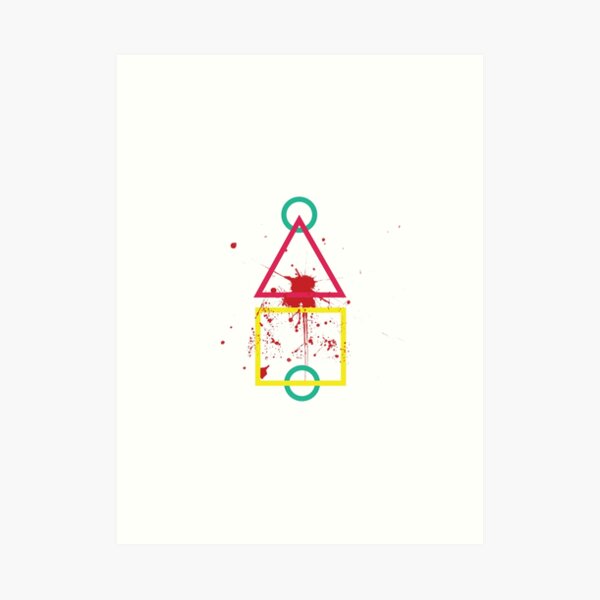 "Squid Game Icons with splatted Blood" Art Print for Sale by ...