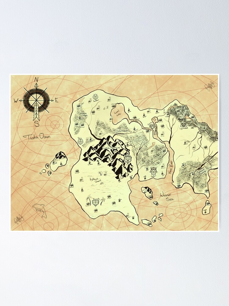"Fantasy map" Poster for Sale by RamenTori1 | Redbubble