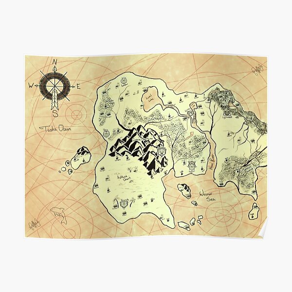 "Fantasy map" Poster for Sale by RamenTori1 | Redbubble