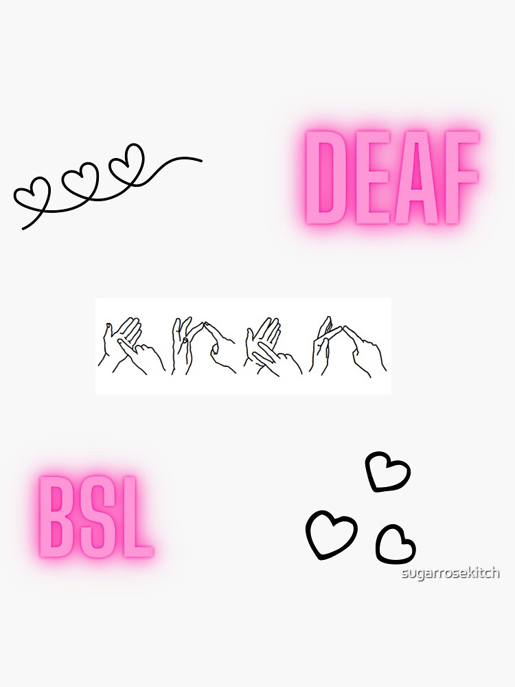 "Love in BSL" Sticker for Sale by sugarrosekitch | Redbubble