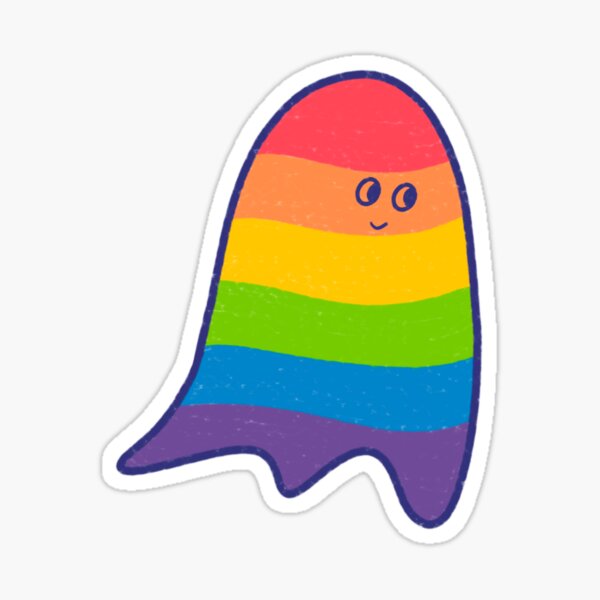 "Rainbow ghost " Sticker for Sale by PaperflyDoodles | Redbubble