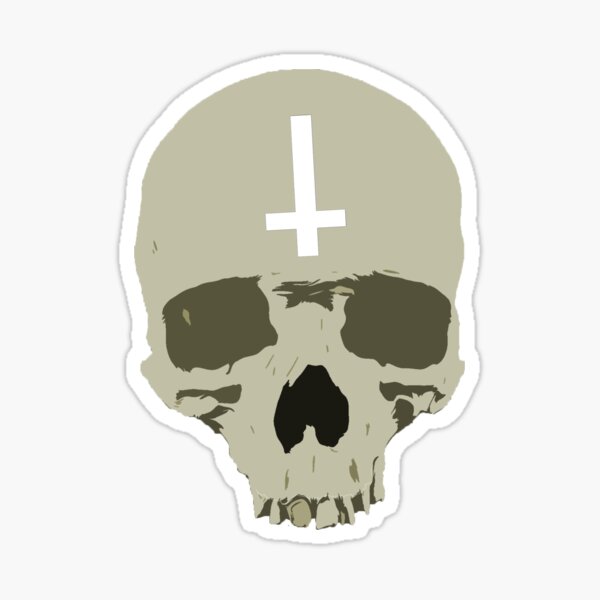 "Inverted Cross Skull" Sticker for Sale by myacideyes | Redbubble