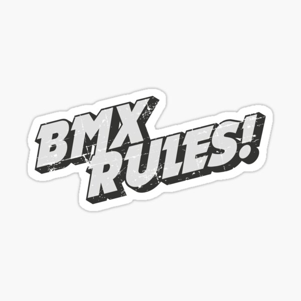 "BMX RULES!" Sticker by Frazza001 | Redbubble