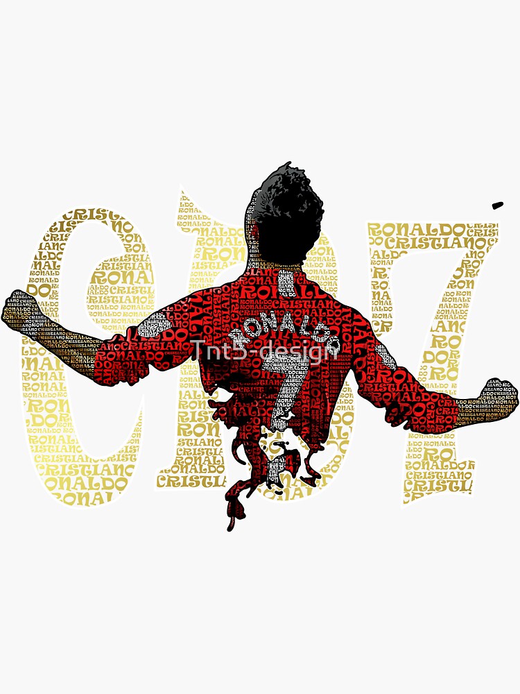 "Cristiano Ronaldo CR7 Gold Text Art" Sticker for Sale by Tnt5-design ...