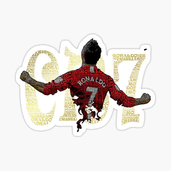 "Cristiano Ronaldo CR7 Gold Text Art" Sticker for Sale by Tnt5-design ...