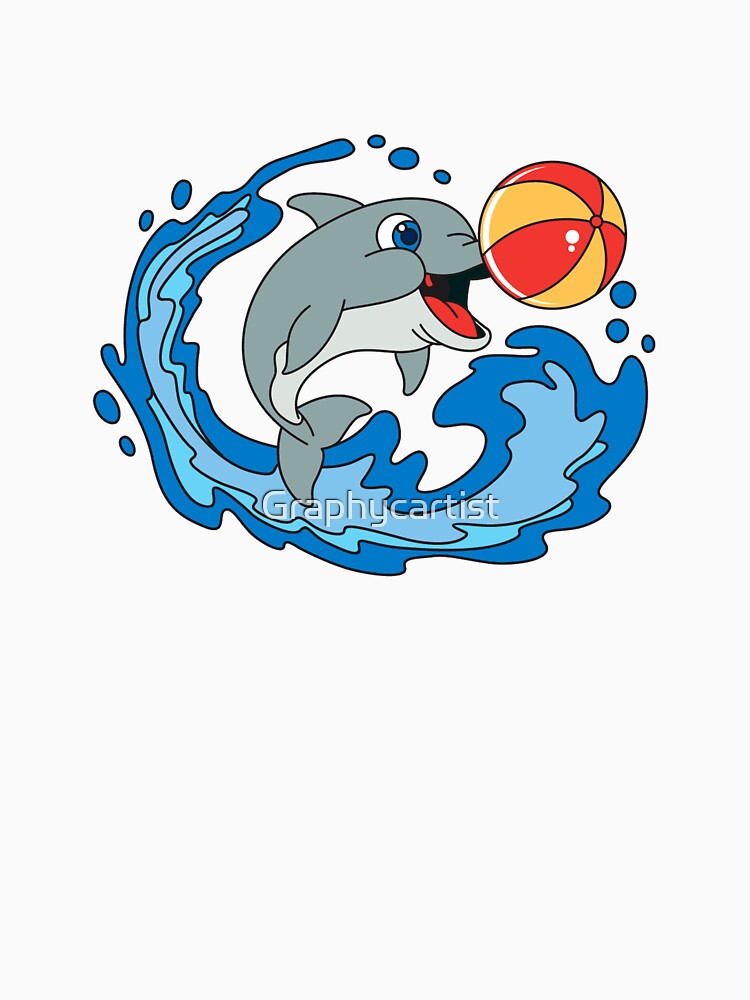 Camiseta «delfín, marino, animal marino, dibujos animados, delfín de ...