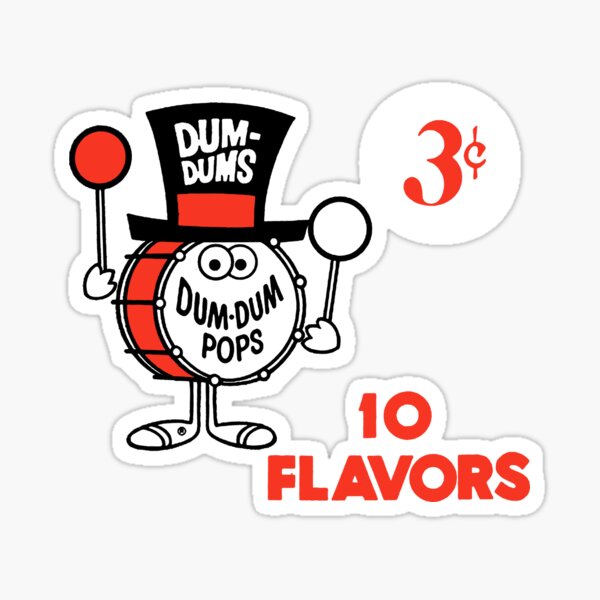 "DUM DUM POPS - PACKAGING" Sticker for Sale by ThrowbackAds | Redbubble