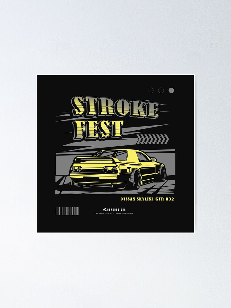 "R32 skyline GTR Godzilla jdm poster" Poster for Sale by ASAKDESIGNS ...