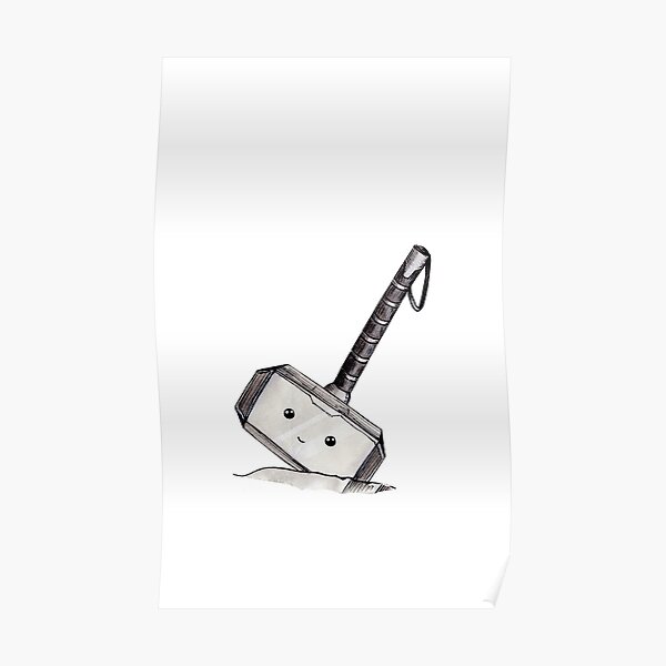 "Mjolnir Thor's Old Hammer Cute hand drawn watercolor illustration ...