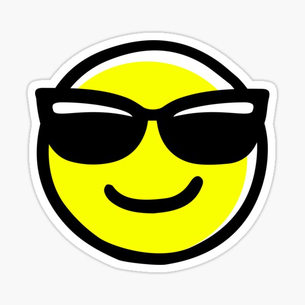 "Emoji Sunglasses Color" Sticker for Sale by kazzdesign | Redbubble