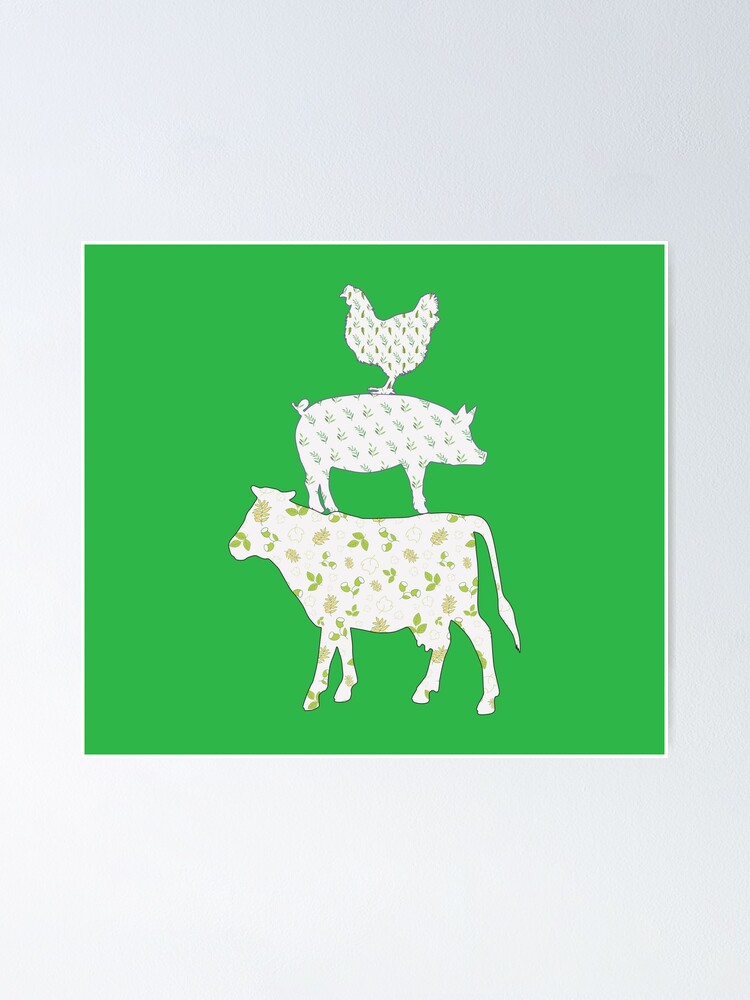 "Farm Animal Pyramid" Poster by FiaFiaPress | Redbubble