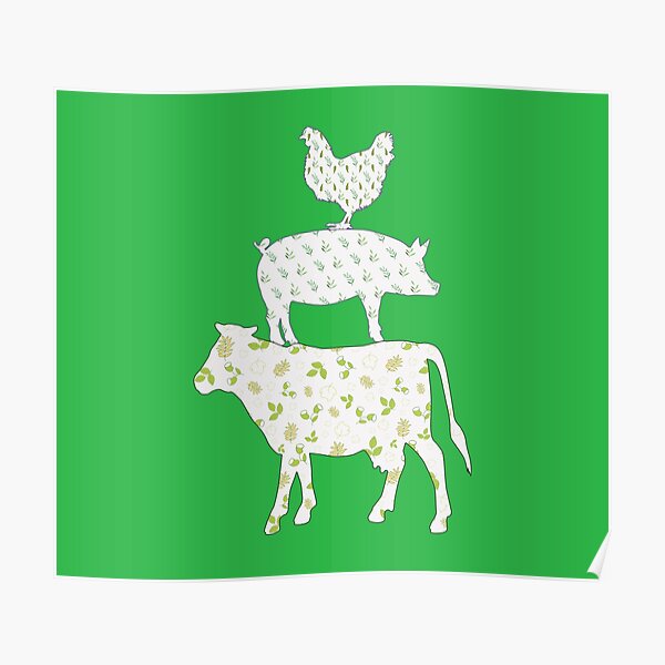 "Farm Animal Pyramid" Poster by FiaFiaPress | Redbubble