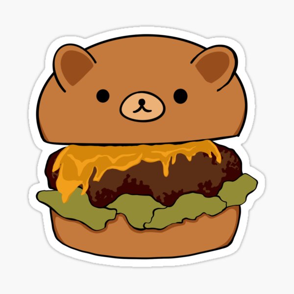 Kawaii Cheeseburger Sticker For Sale By Jdsdesign Redbubble