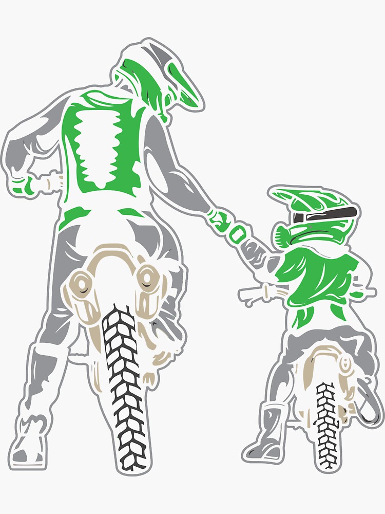"Motocross father & son motorcyclist gift motorcycle" Sticker by ...
