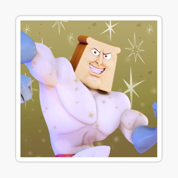 "Powdered Toast Man Render" Sticker for Sale by TheSmashStash | Redbubble