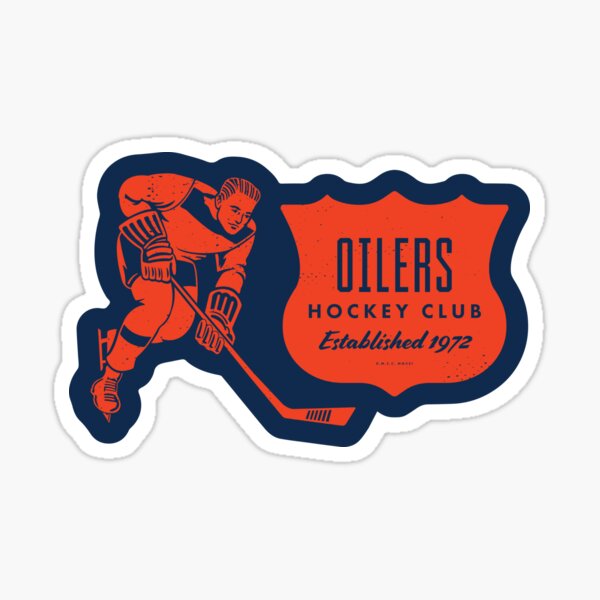 "Vintage Hockey - Edmonton Oilers (Orange Oilers Wordmark)" Sticker for ...