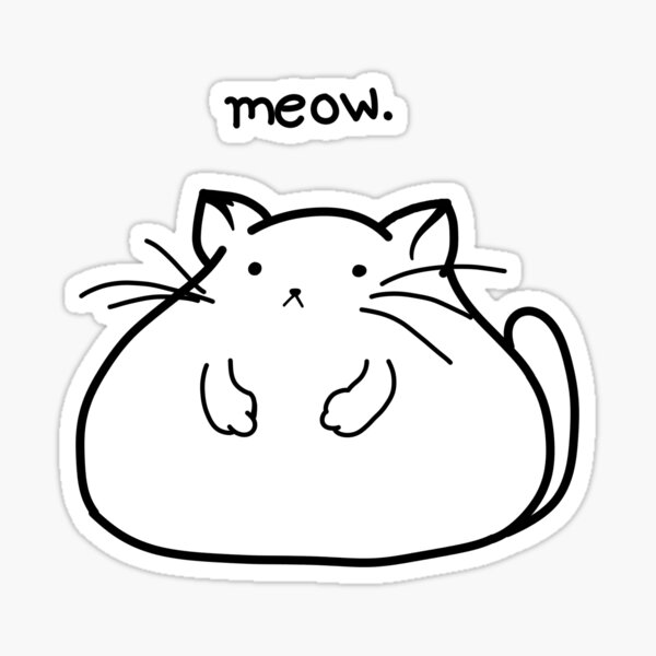 "Fat Cat - Meow." Sticker for Sale by ThePlum-Palette | Redbubble