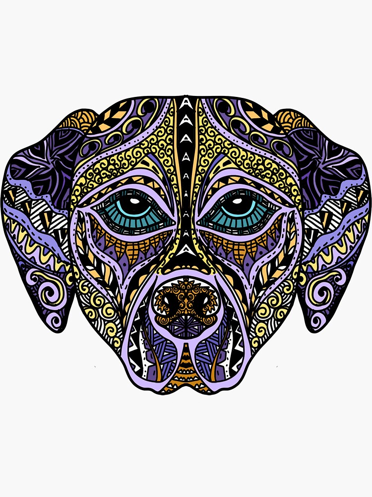 "DOG, ART " Sticker for Sale by QOBEART | Redbubble