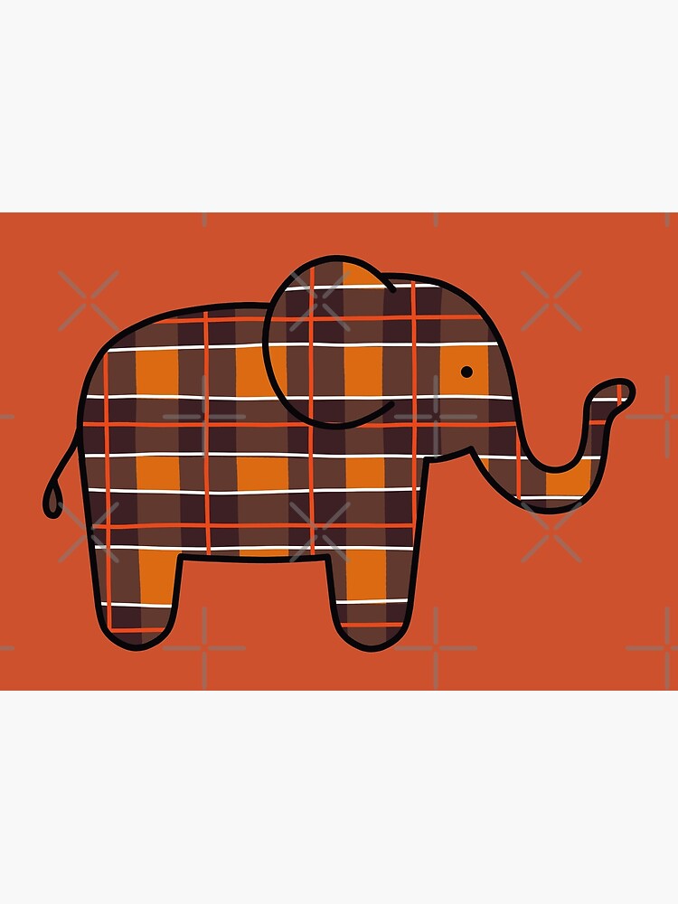 "Cute elephant with orange plaid" Poster for Sale by BoringElephants ...