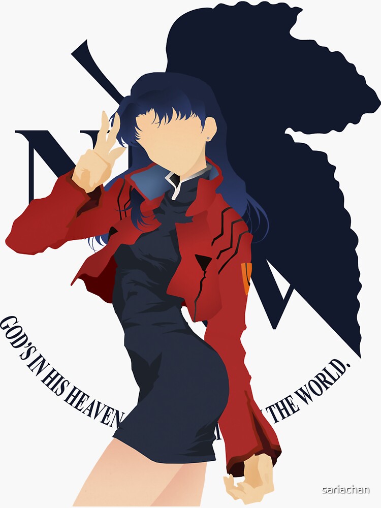 "Katsuragi Misato - 葛城ミサト - EVANGELION" Sticker for Sale by sariachan ...