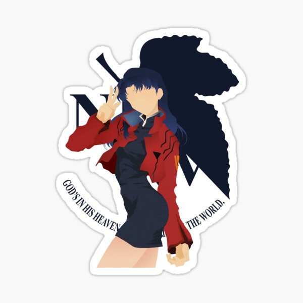 "Katsuragi Misato - 葛城ミサト - EVANGELION" Sticker for Sale by sariachan ...